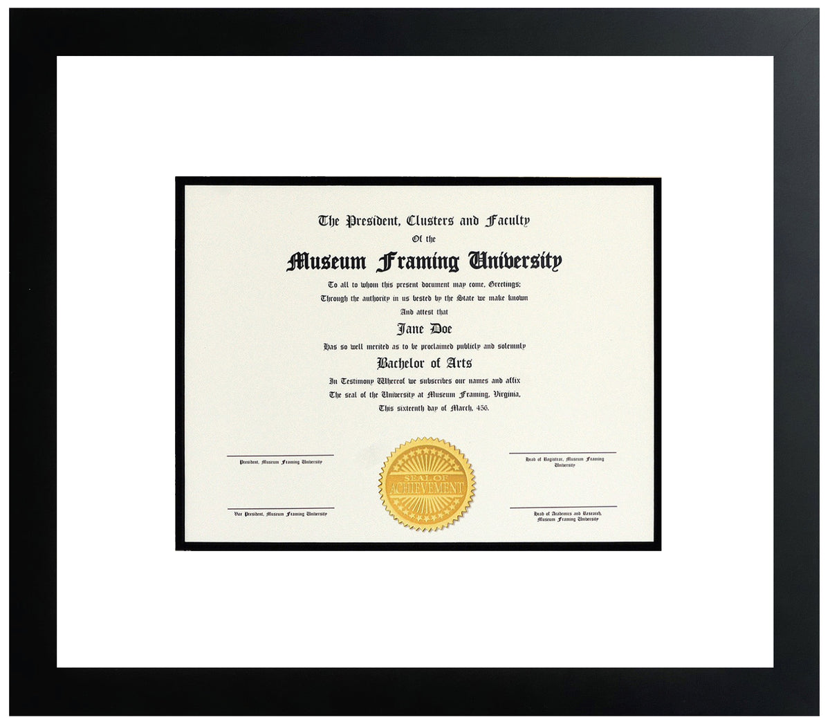 Flat Matte Black Frame, Double Matted Frame – Museum Framing